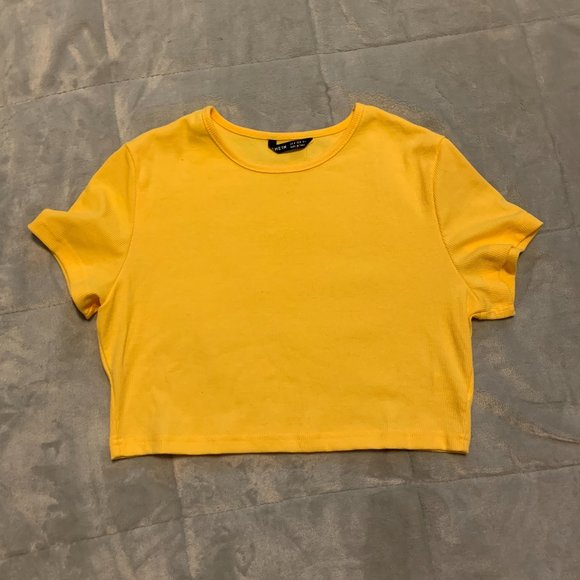 SHEIN | Tops | Medium Yellow Shein Crop Top | Poshmark